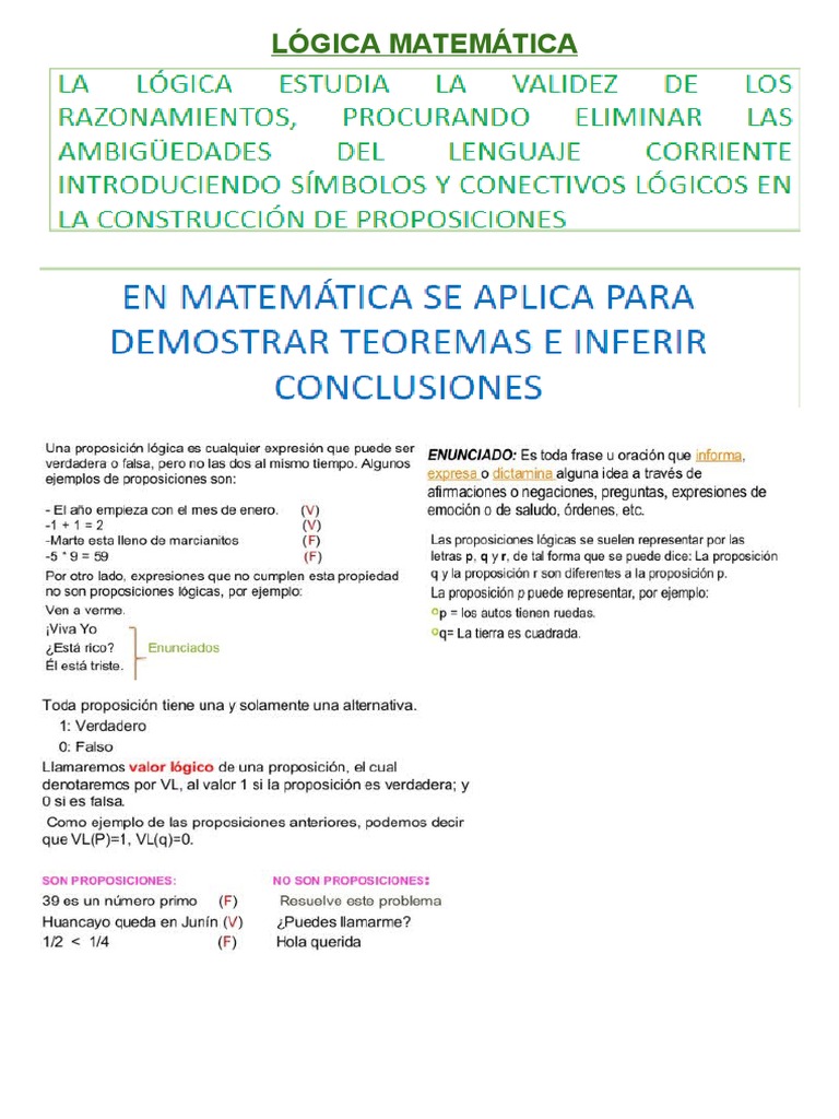 Lógica Matemática | PDF | Proposición | Lógica