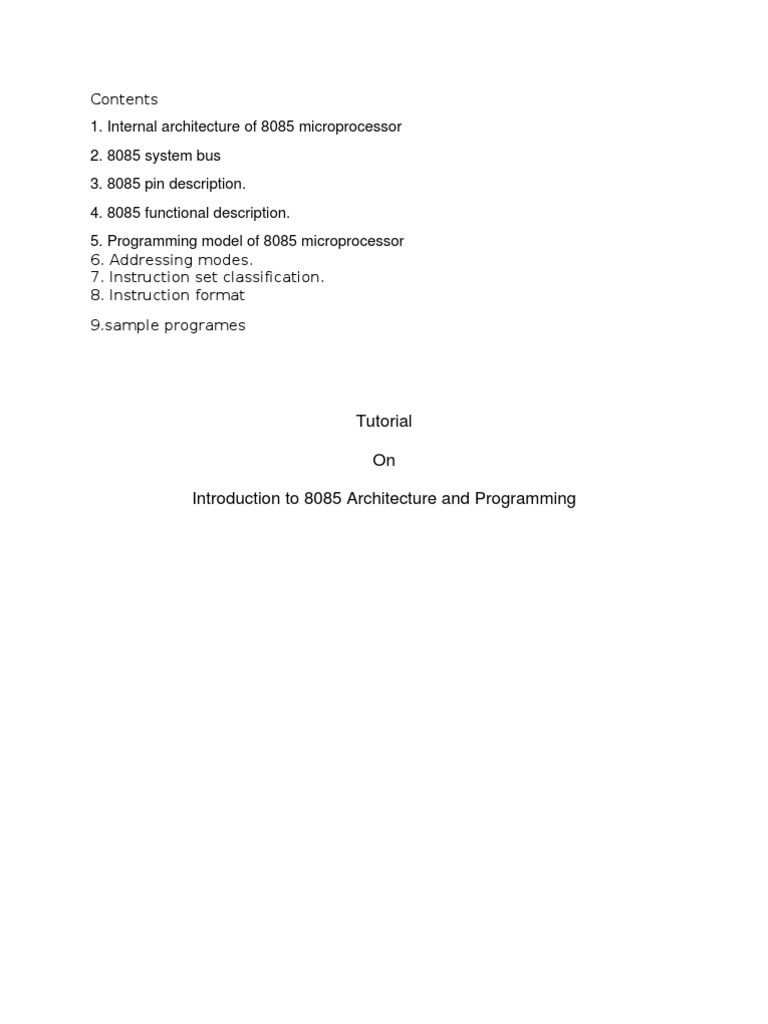 Contents | PDF | Instruction Set | Central Processing Unit