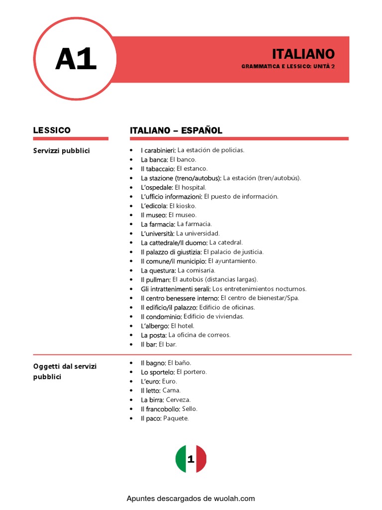 Unità 2. Lessico | PDF