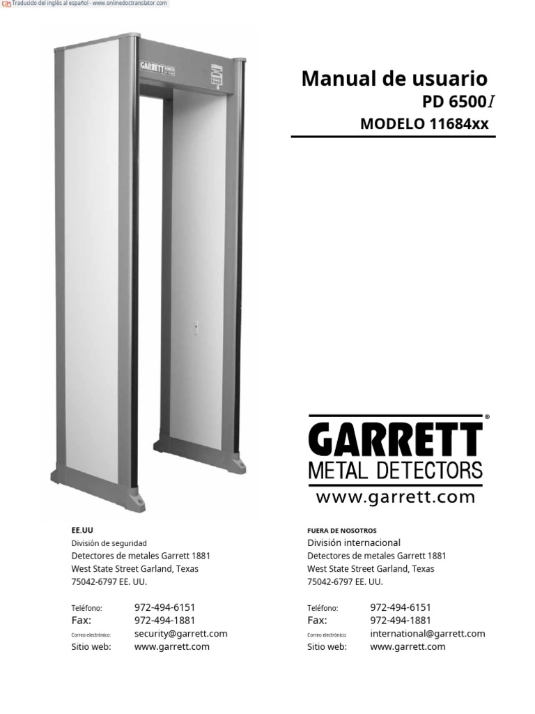 Garrett PD6500i Manual - En.es | PDF