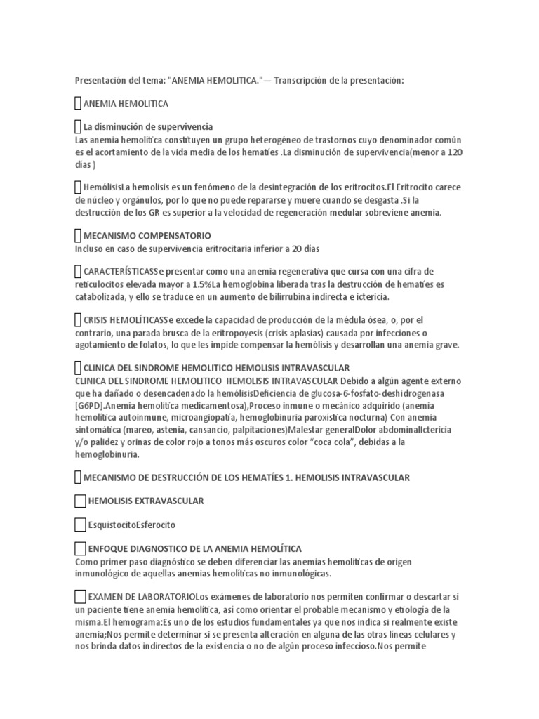 Presentación Del Tema | PDF | Anticuerpo | Anemia