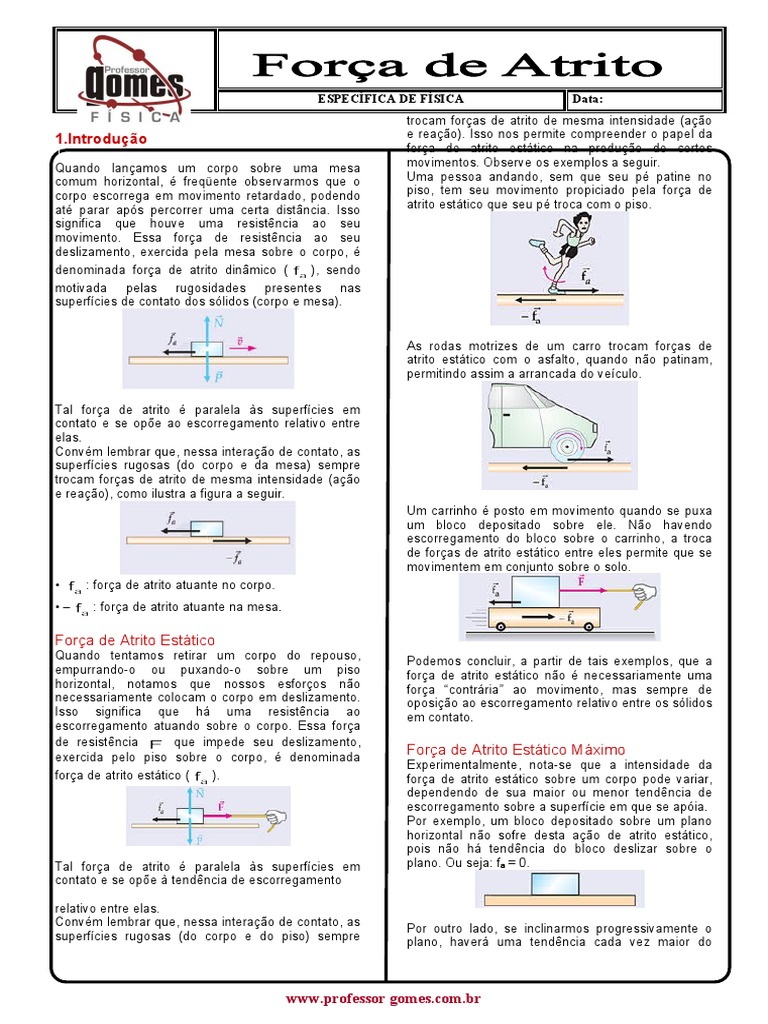 Cap10 Força de Atrito | PDF | Atrito | Força