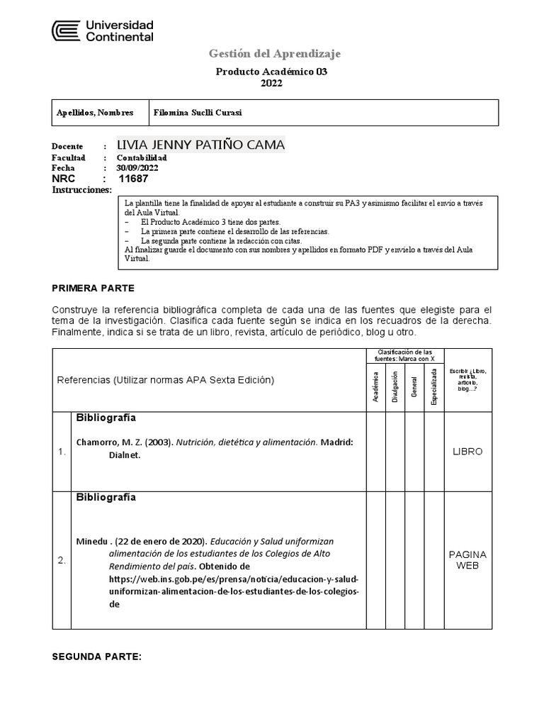 Plantilla Presentación PA3 - GDA | PDF | Bibliografía | Estilo apa