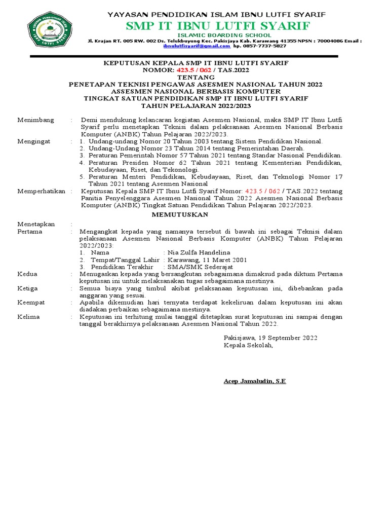 SK Teknisi Anbk | PDF