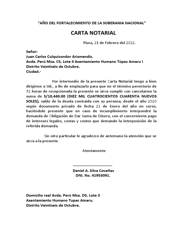 Carta Notarial | PDF