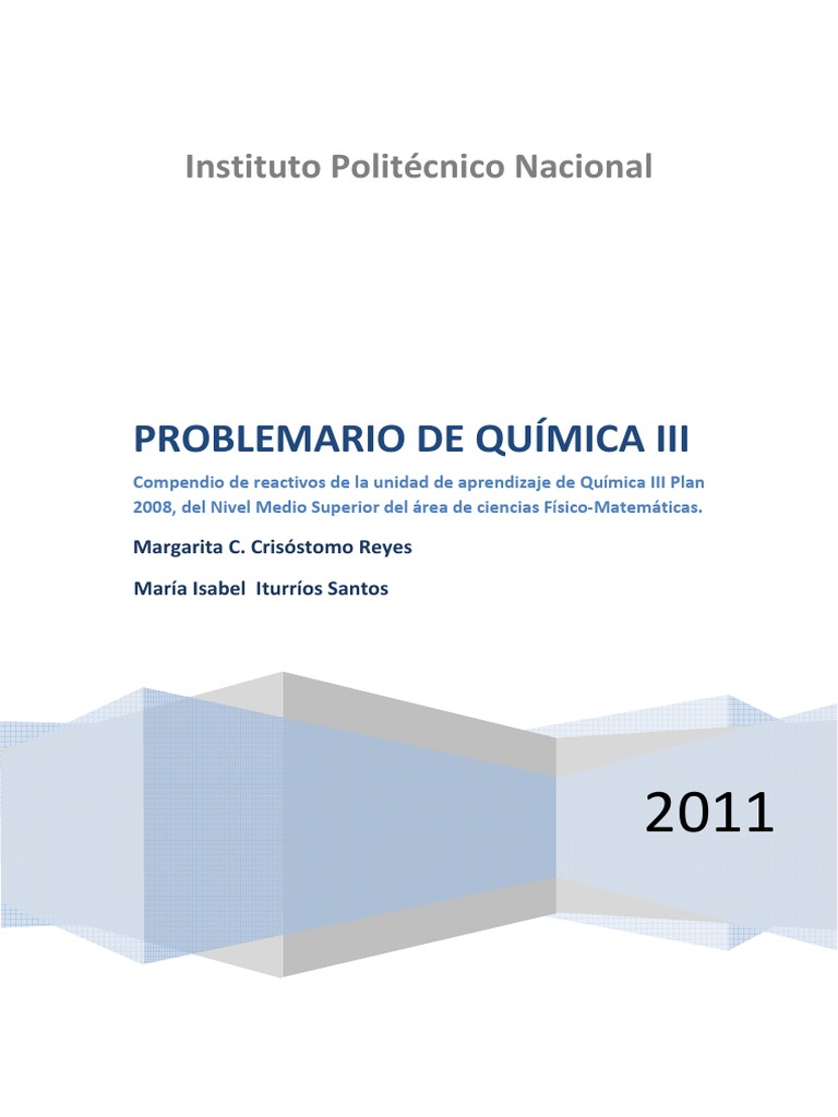 Problemario Química III IPN | PDF | Concentración | Gases