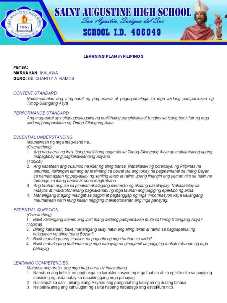 Learning Plan 5th Week | PDF