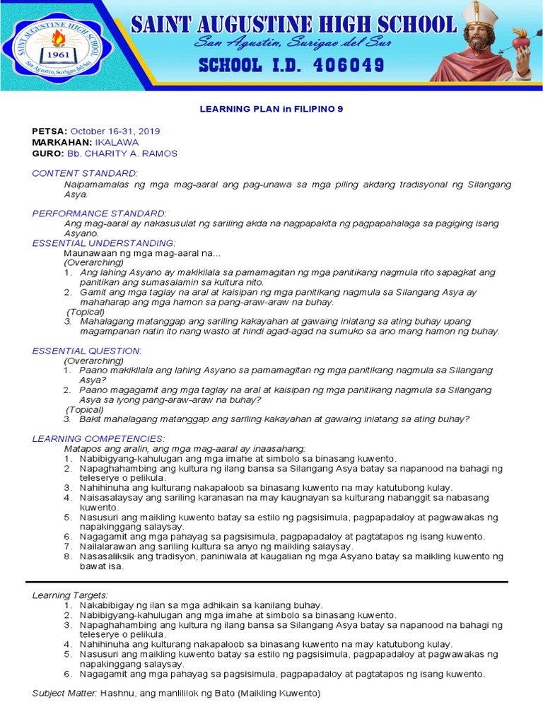 Learning Plan 10th | PDF