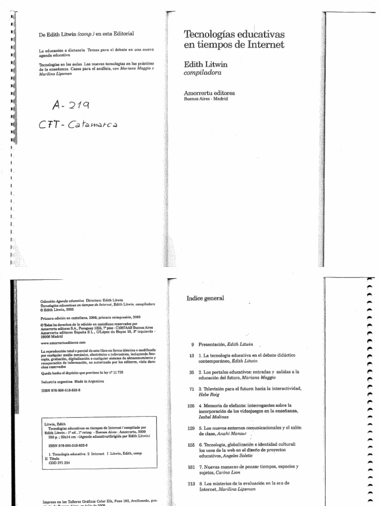 Tecnologías Educativas en Tiempos de Internet - Litwin Edith | PDF
