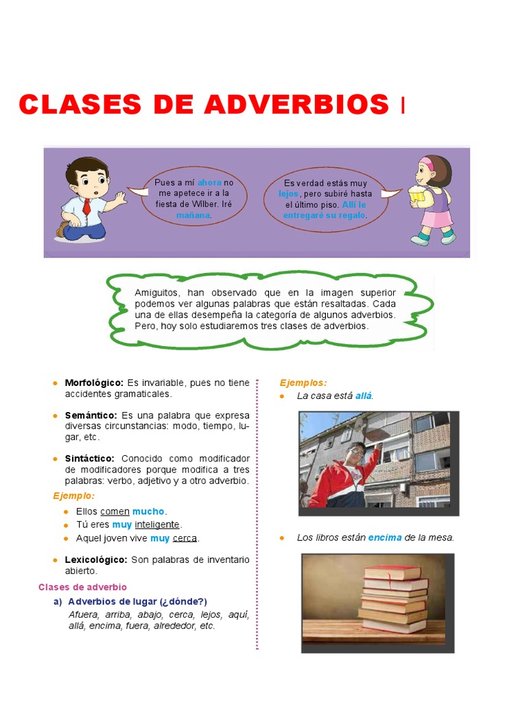 Clases de Adverbios: Tipos y Ejemplos | PDF | Adverbio | Gramática
