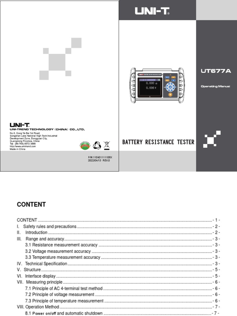 UT677A User Manual | PDF | Alternating Current | Voltage