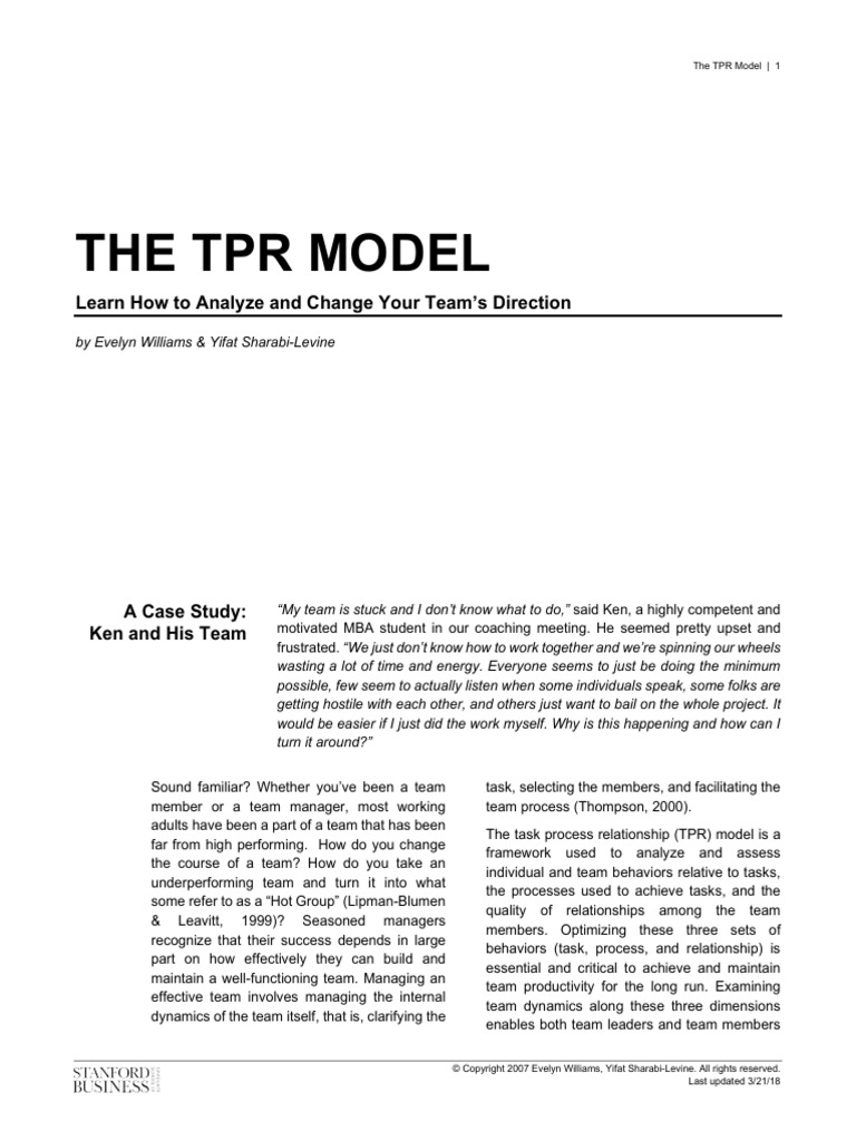 TPR Model | Download Free PDF | Communication | Decision Making