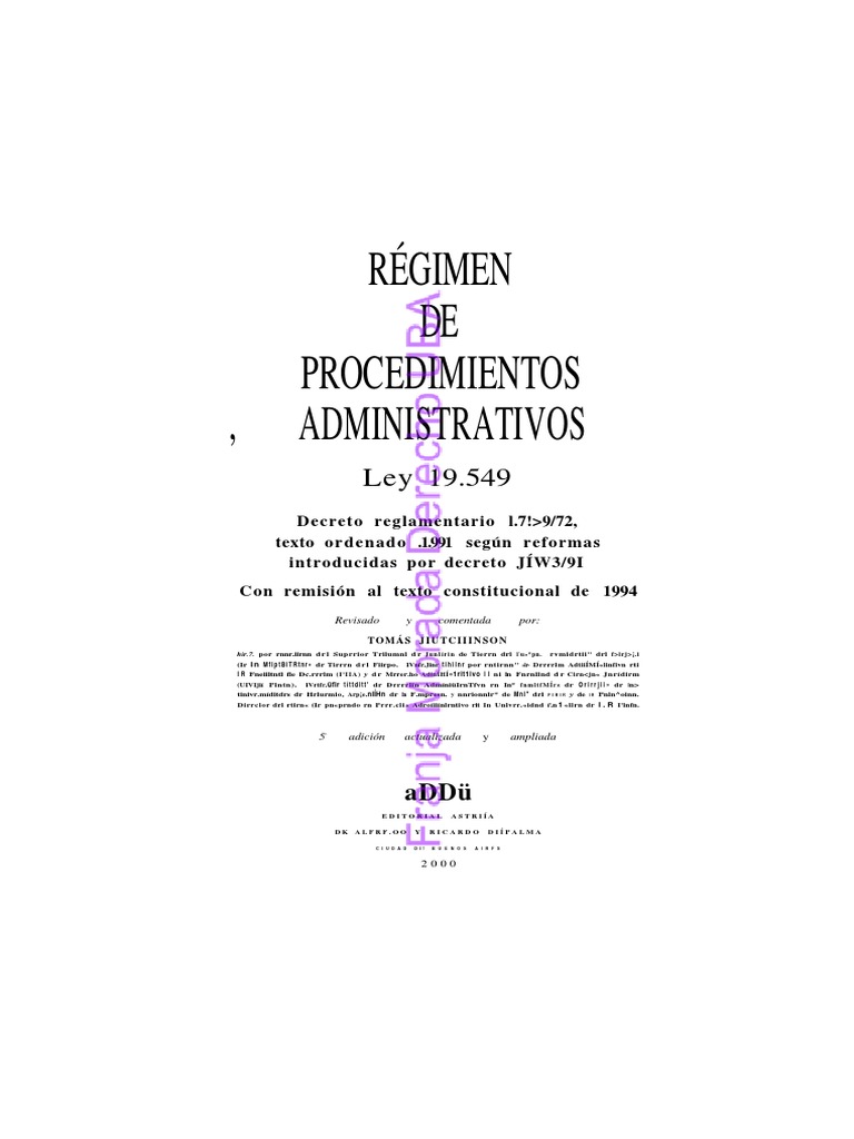Hutchinson - Regimen de Procesos Administrativos Parte I | PDF | Debido ...