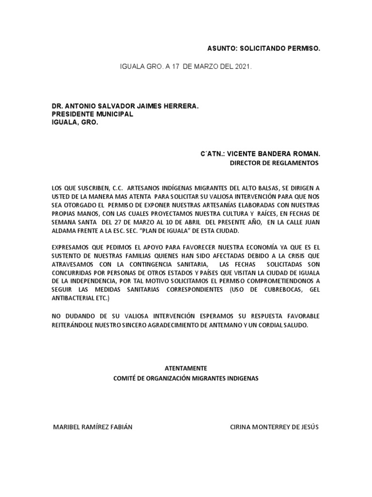 Solicitud de Artesanos | PDF