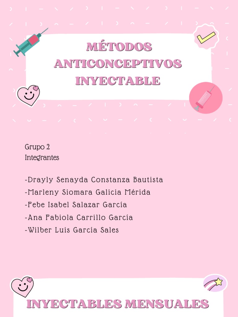 Métodos Anticonceptivos Inyectables | PDF | Control de la natalidad ...