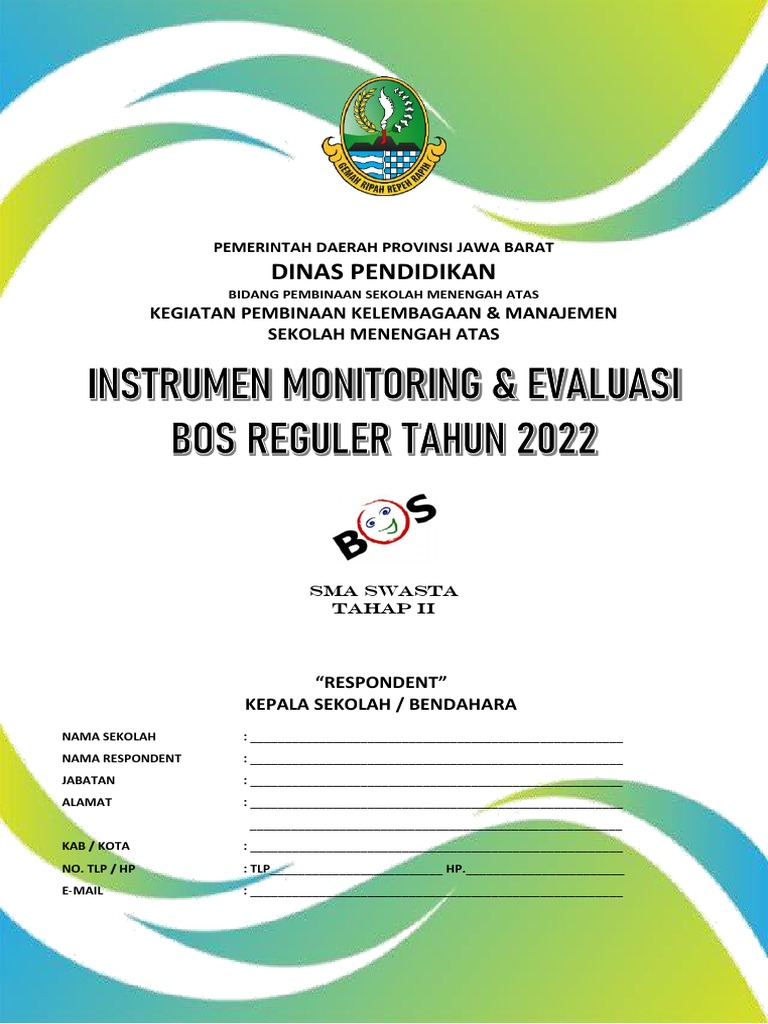 Instrumen Monev Bos 2022 Tahap 2 Sma Swasta Fix f4 | PDF