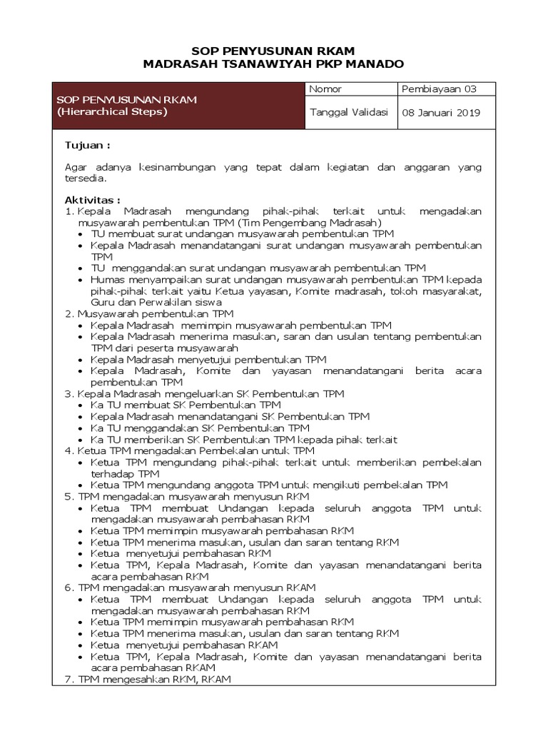Sop Penyusunan Rkam | PDF