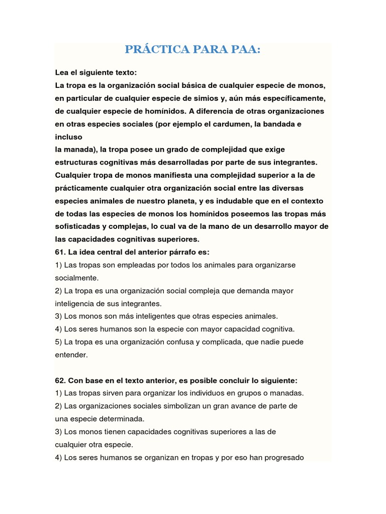 Práctica para Paa, Examen | PDF