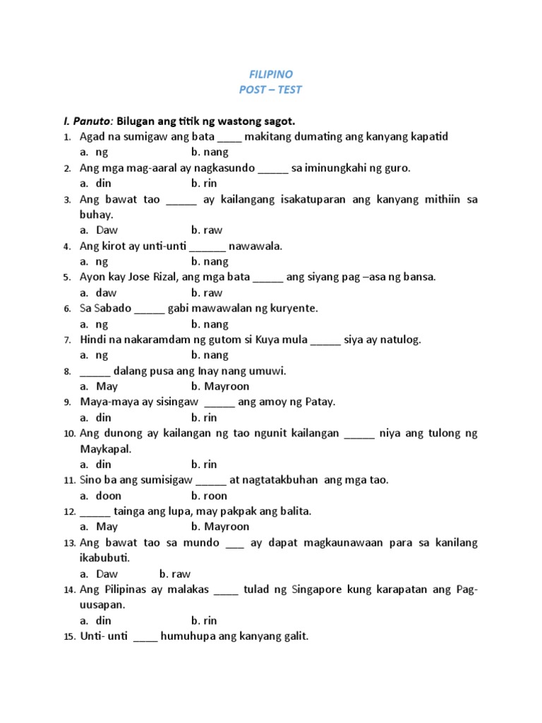 LET-GEN-ED-Filipino 100 Items | PDF