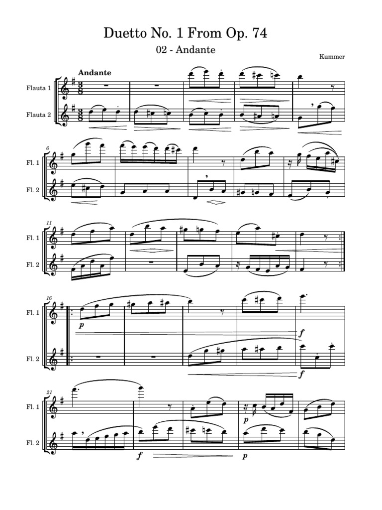 Duetto No. 1 From Op - 02 Andante | PDF
