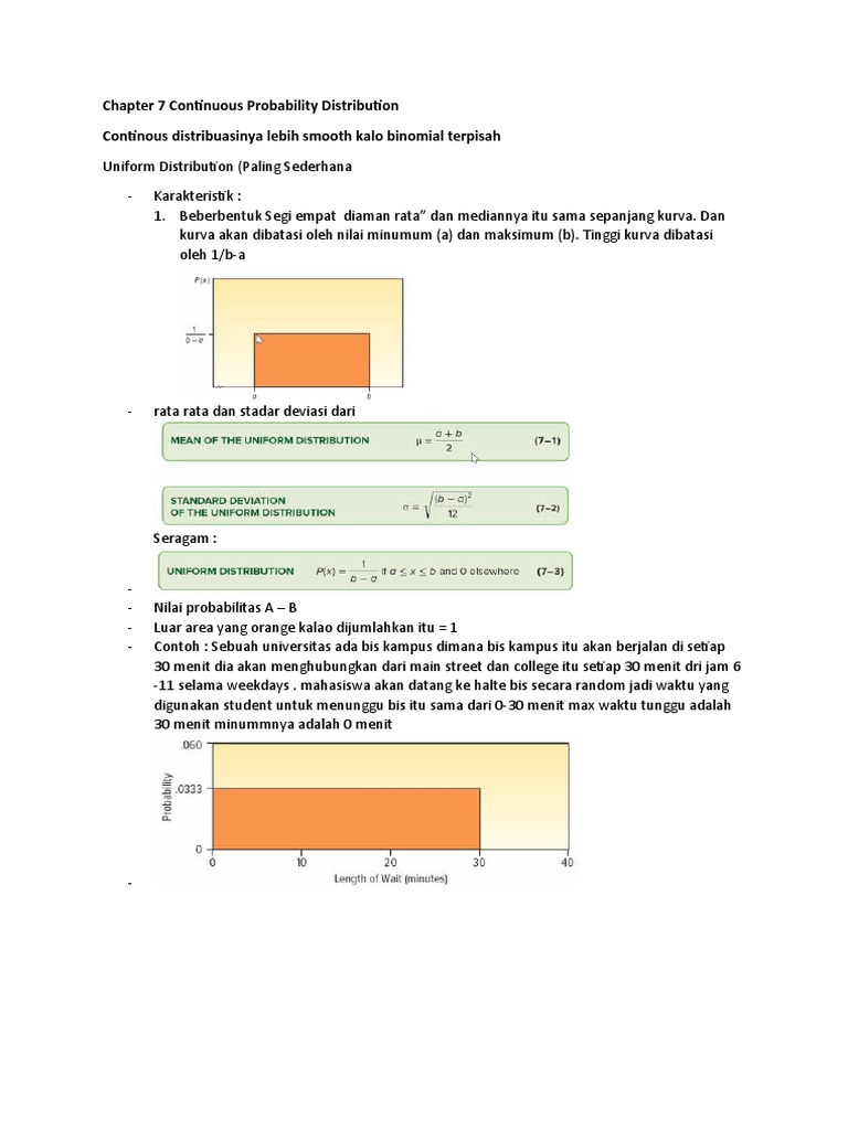 Chapter 7 Continuous Probability Distribution | PDF | Seni & Disiplin Bahasa | Sains & Matematika