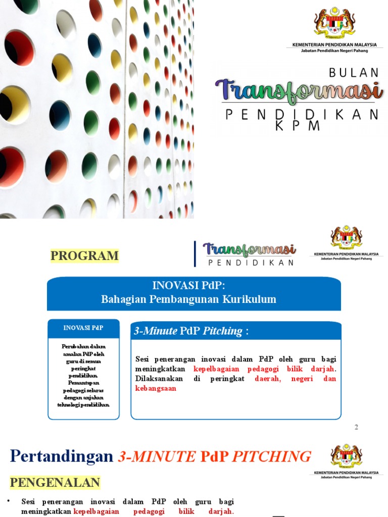 3-Minute PDP Pitching - Slide Pahang-PPD | PDF