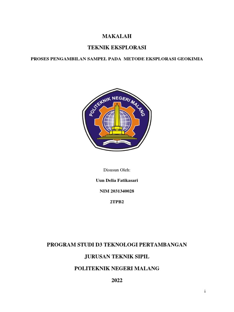 Proses Pengambilan Sampel Pada Metode Eksplorasi Geokimia | PDF