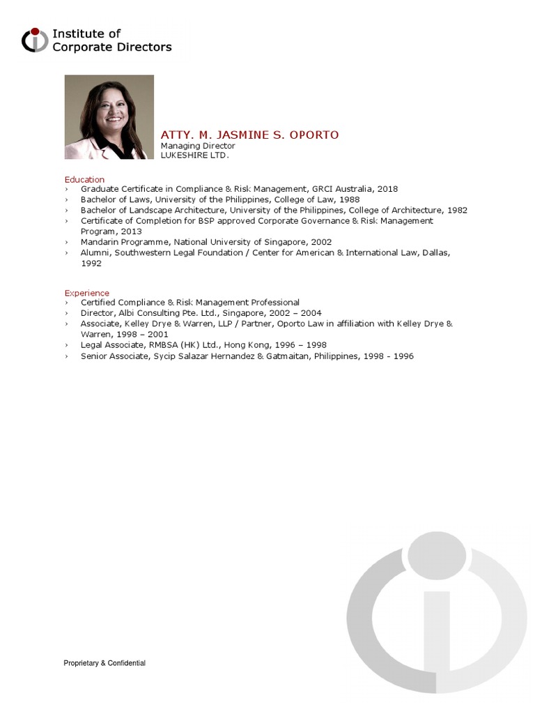 Oporto, Jasmine S (Profile) | PDF