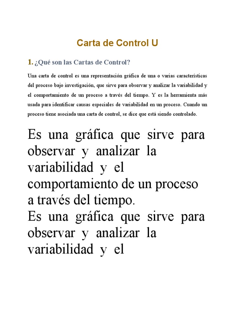 Carta de Control | PDF | Estadísticas