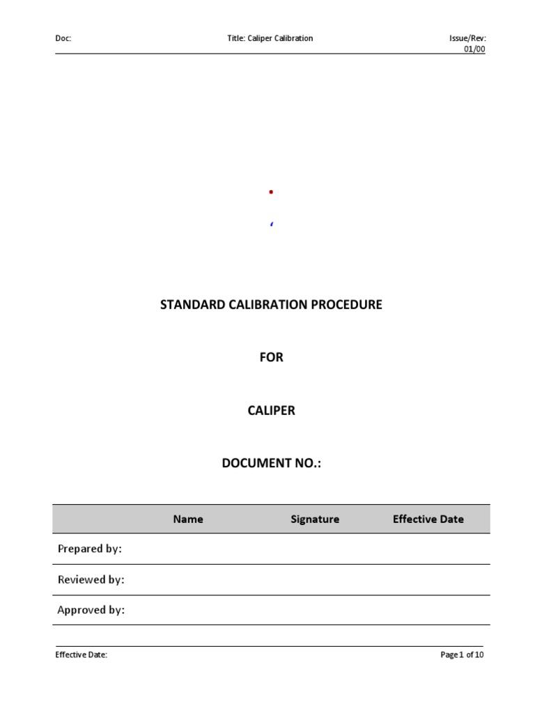 Procedure For Caliper Calibration (Rev.1) | PDF | Calibration | Metrology