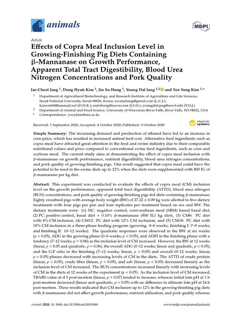 Animals 10 01840 v2 | PDF | Animal Feed | Dietary Fiber