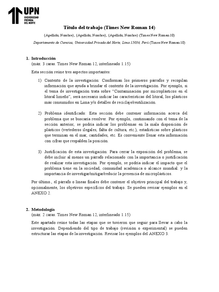 Proyecto de Investigación UPN-V1 - Segundo Avance | PDF | El plastico