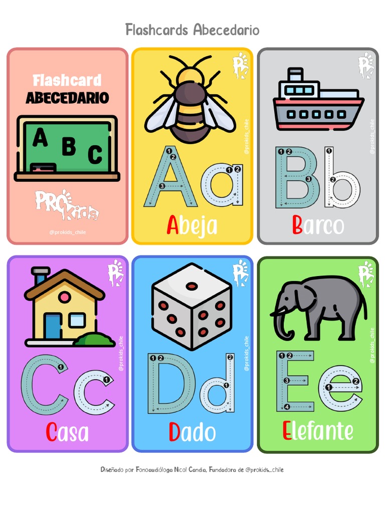Flashcards Abecedario: Flashcard | PDF