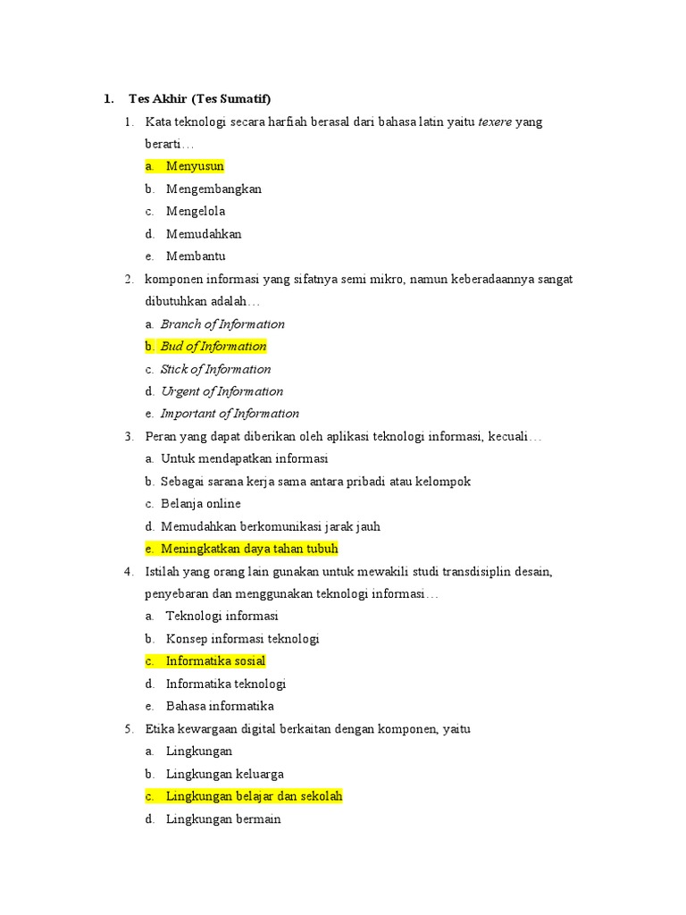 MODUL 1 - Tes Akhir (Tes Sumatif) | PDF
