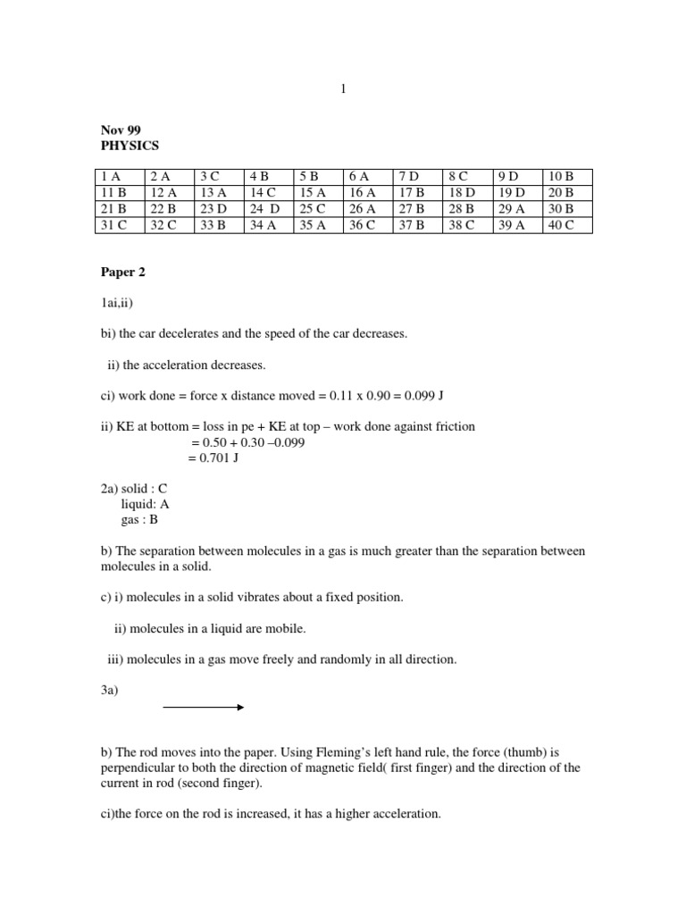 O Level Physics Past Paper Solutions | PDF | Speed Of Light | Inductor
