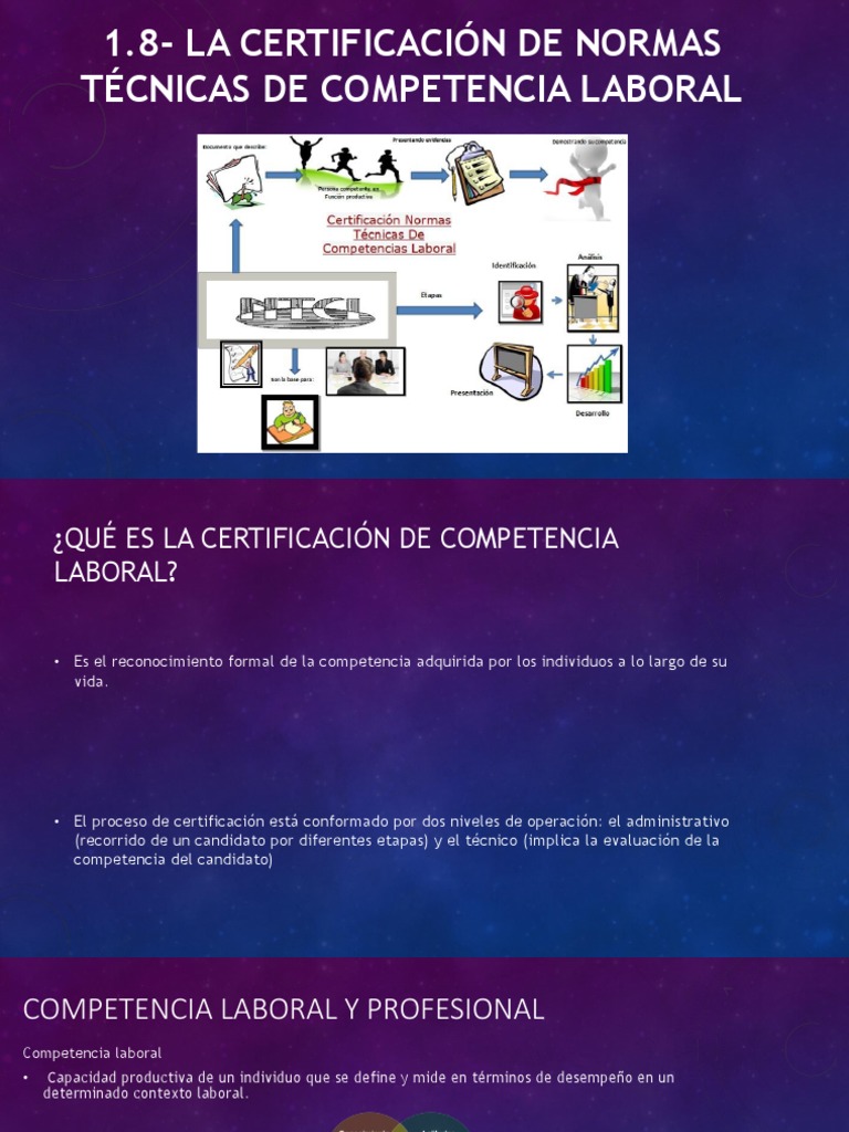 1.8 La Certificación de Normas Técnicas de Competencia Laboral | PDF | Evaluación | Calidad ...