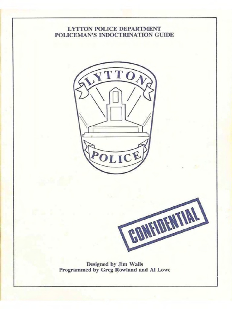 Police Quest 1 Manual | PDF