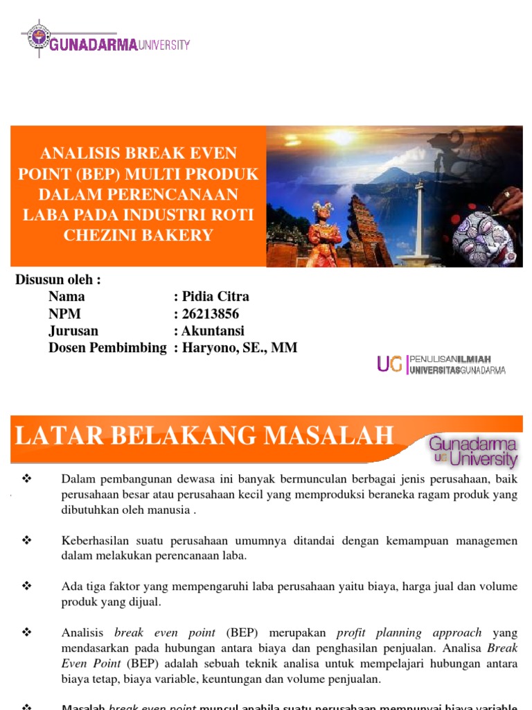 Analisis BEP Multi Produk Chezini Bakery | PDF | Pengelolaan Keuangan ...