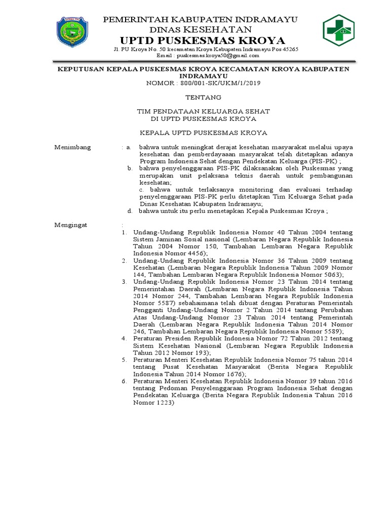 Tim Pendataan Keluarga Sehat Kroya | PDF