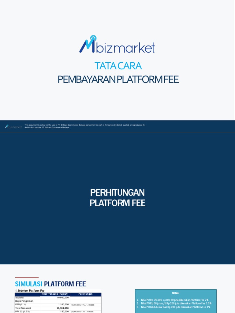 Tata Cara Pembayaran Platform Fee | PDF