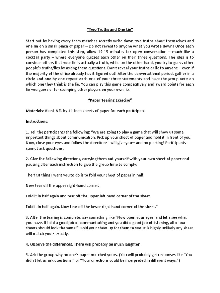 Teambuilding Activity Games | PDF | Home & Garden