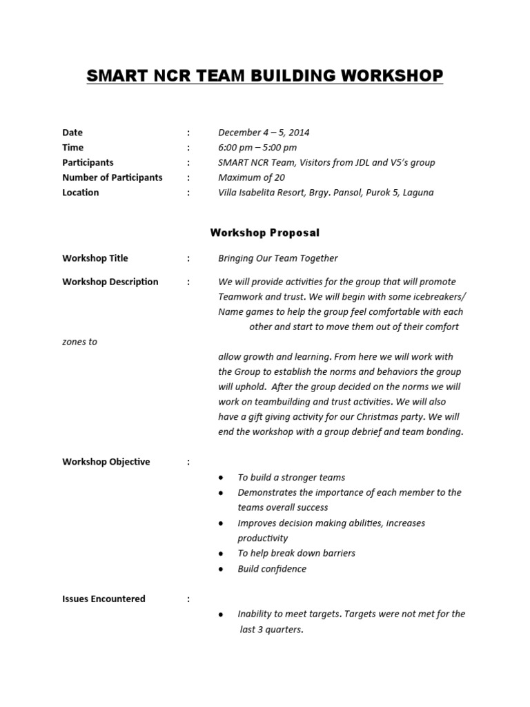 NCR Team Building Workshop | PDF | Communication