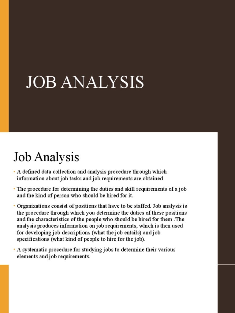 JOB ANALYSIS HRM 3 | PDF | Performance Appraisal | Analysis