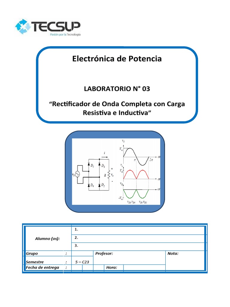 Rectificador Onda Completa: Laboratorio 03 | PDF | Rectificador ...