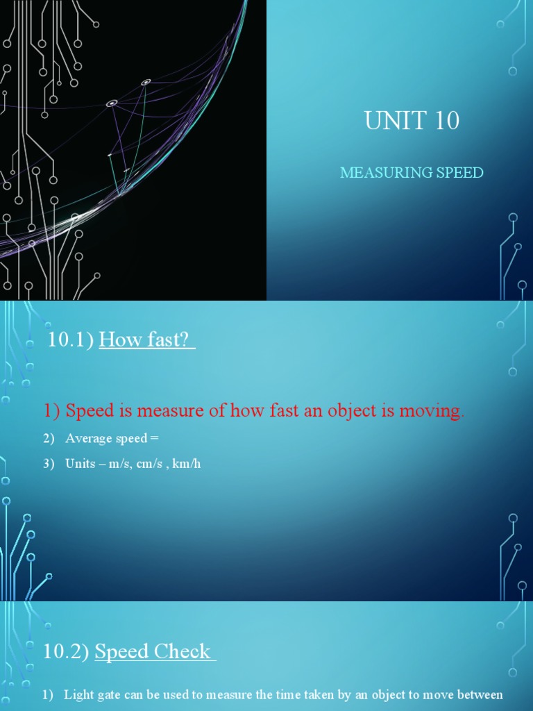 Unit.10 Measuring Speed Power Point | PDF