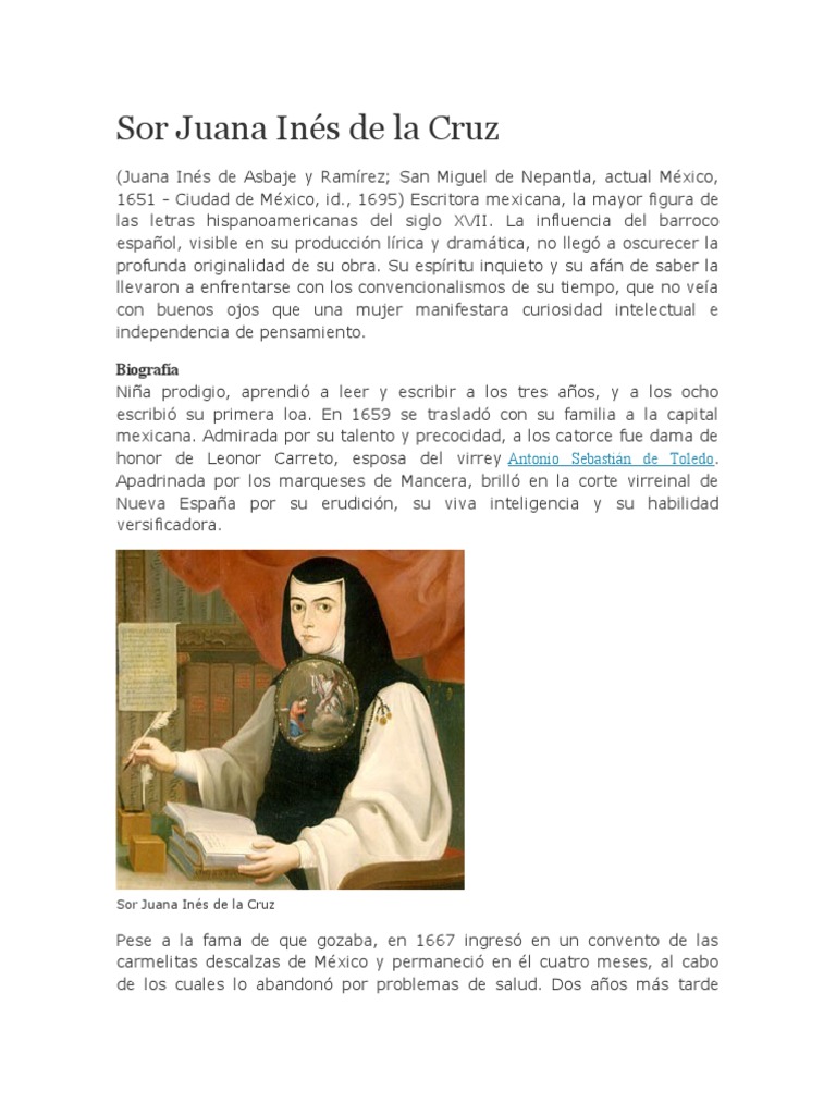 Sor Juana Inés de La Cruz | PDF