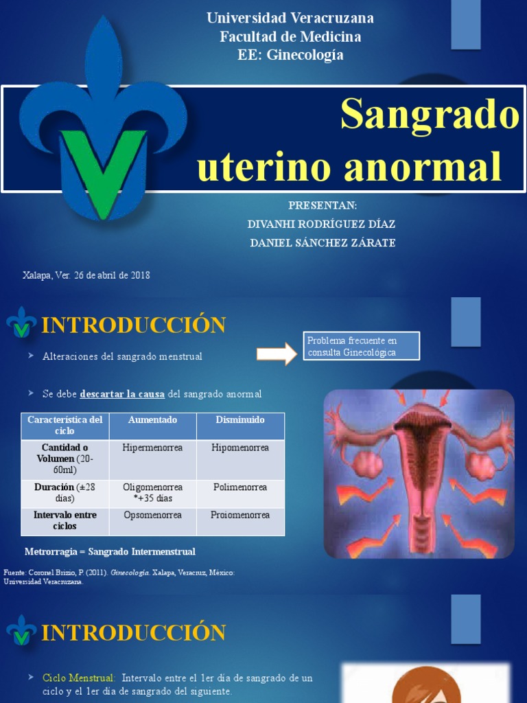 Sangrado Uterino Anormal: Causas y Diagnóstico | PDF | Menstruación | Terapia de reemplazamiento ...