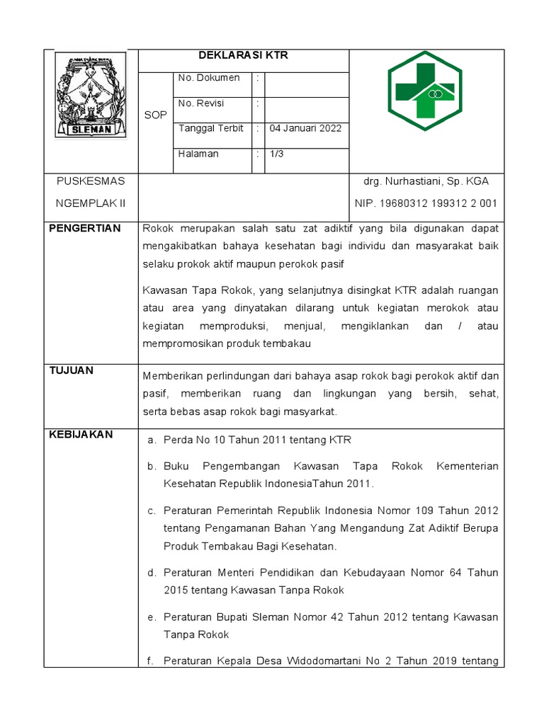 Sop Deklarasi KTR | PDF | Sains & Matematika