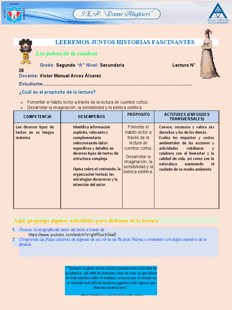 Plan Lector 26 Los Polvos de La Condesa | PDF