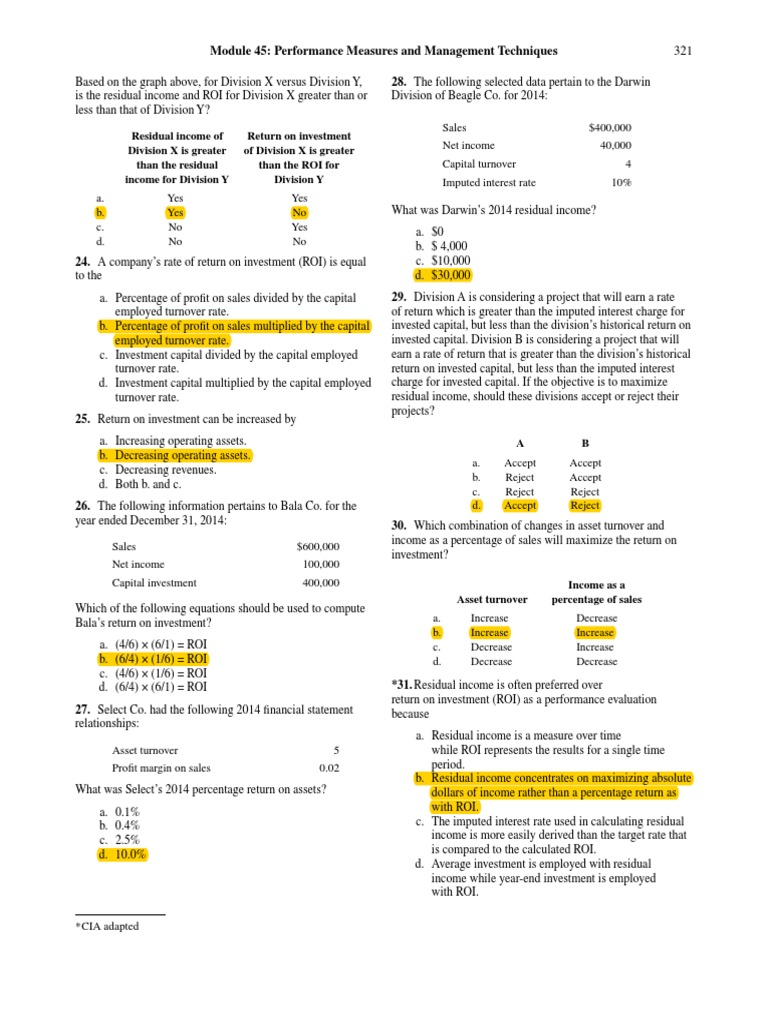 MAS Wiley Questions 2019-22 | PDF